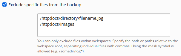 How To Exclude Specific Filesfolders From The Plesk Backup